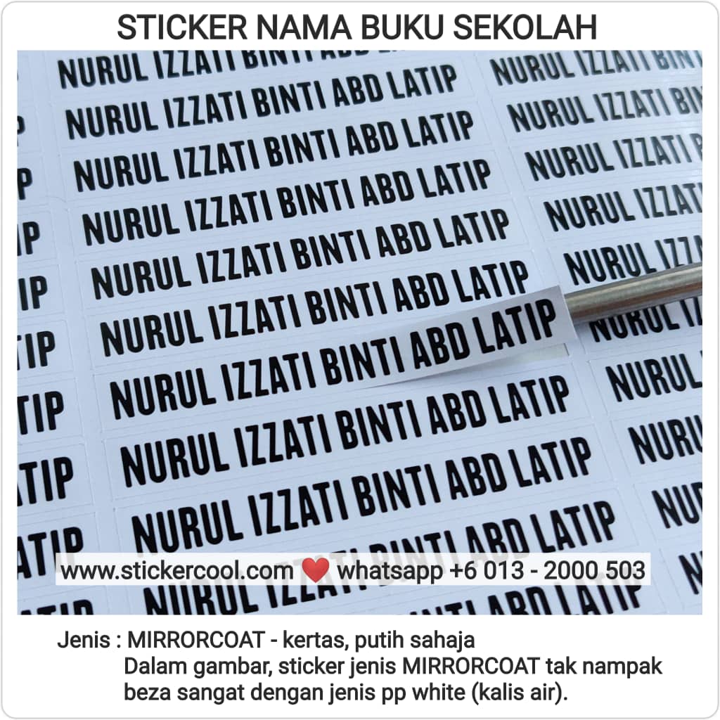 MIRRORCOAT RUMI - Sticker Cool - Tempah Sticker Online