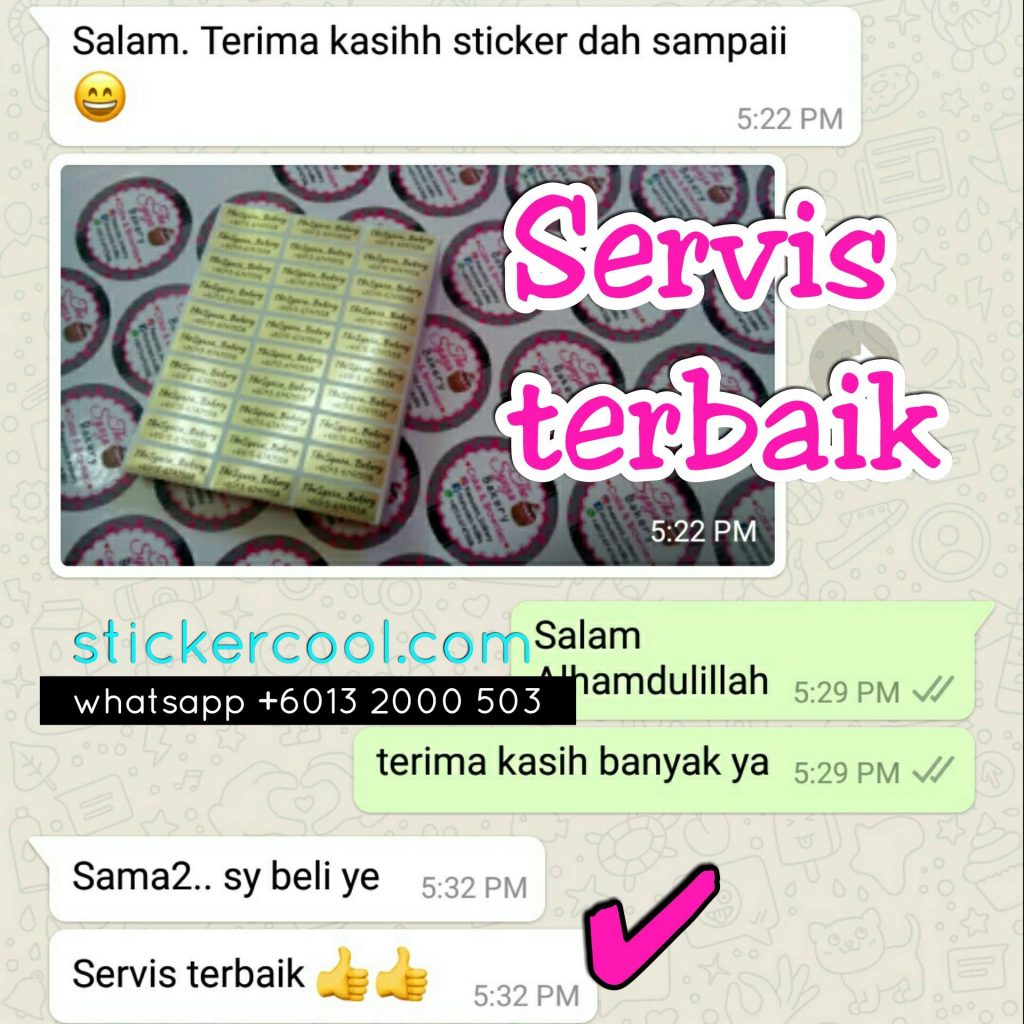 Servis Terbaik - Sticker Cool - Tempah Sticker Online